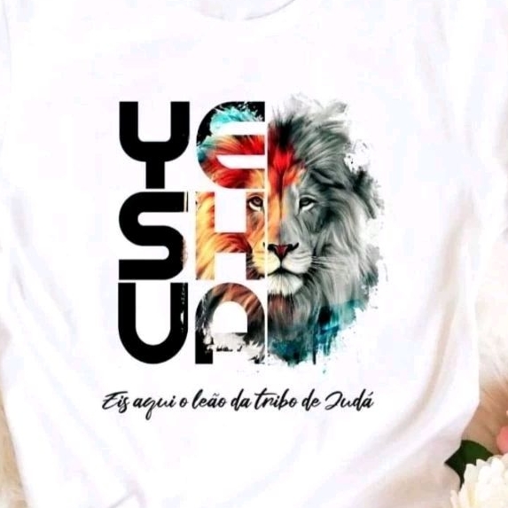 T-shirt Evangélica Yeshua eis aqui o leão da tribo de Judá | Shopee Brasil