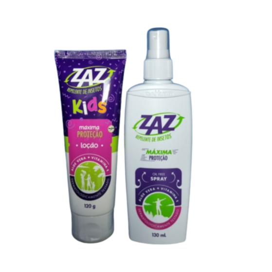 Kit Repelente ZAZ: 1 Spray Oil Free 130ml + 1 loção Kids120g | Shopee ...