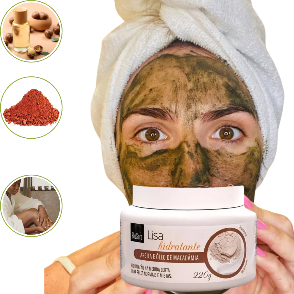 Hidratante Corporal Lisa Biosoft 220g ARGILA E ÓLEO DE MACADÂMIA ...