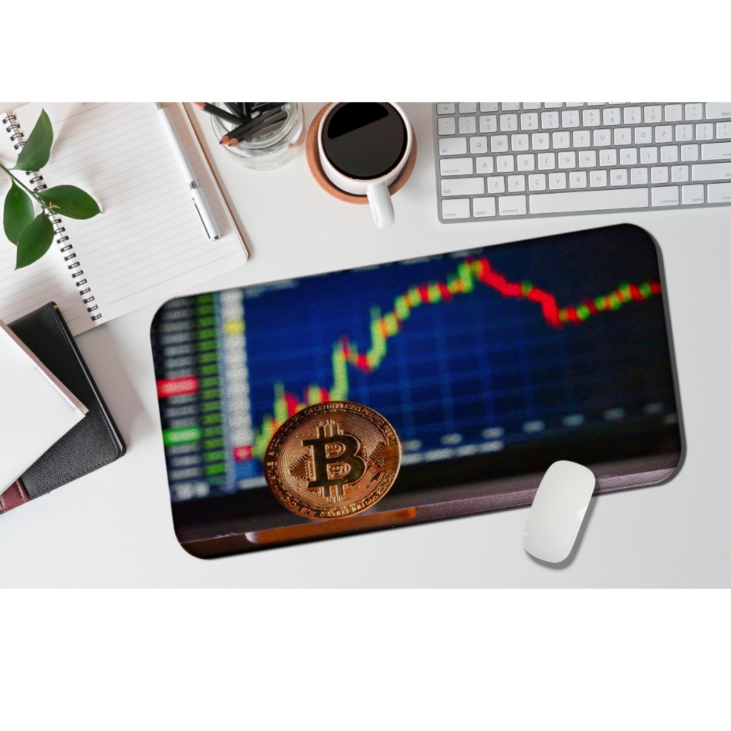 Mouse pad Grande 60x30cm com borda costurada Bitcoin Trader | Shopee Brasil