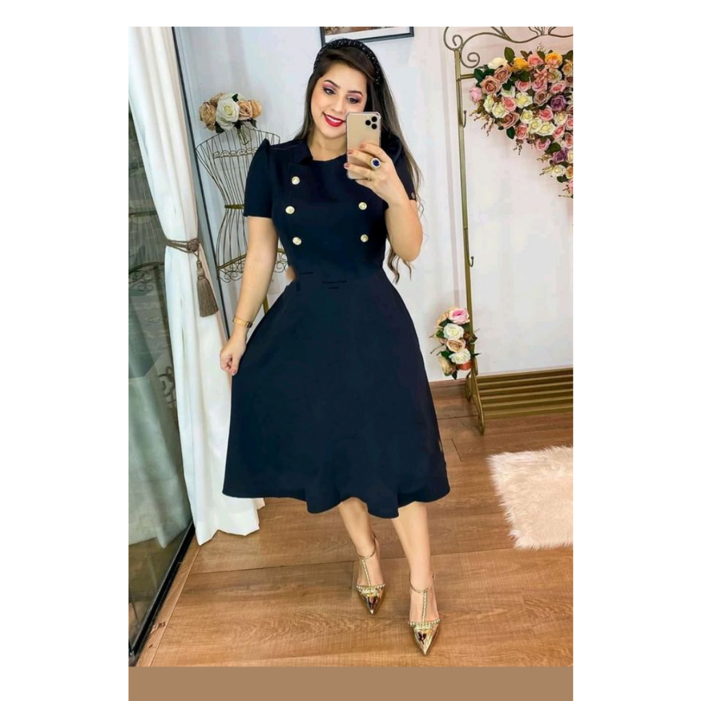 Vestido Moda Evangélica Gospel Cristã Fardamento Plus Size | Shopee Brasil