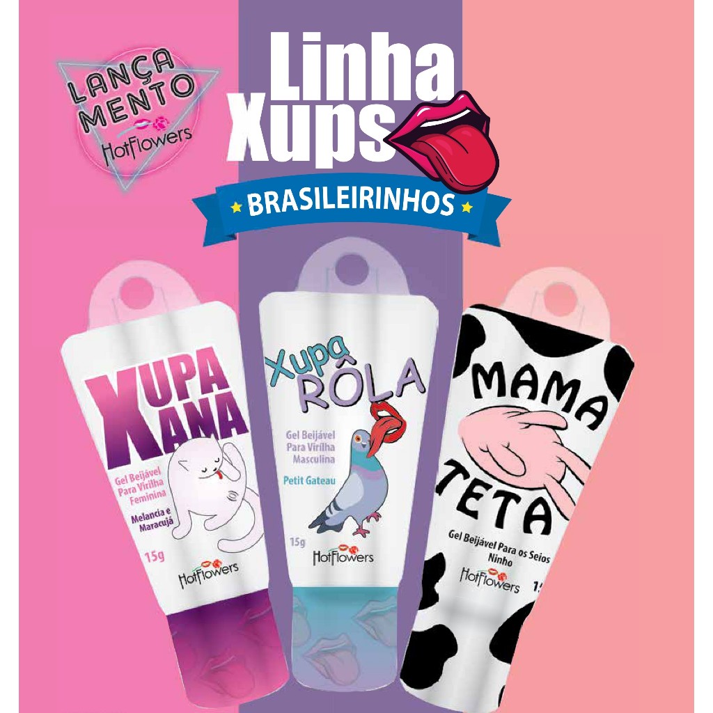 Kit com 3 Gel Beijável Xupa Xana Xupa Rola Mama Teta - Gel Excitante ...