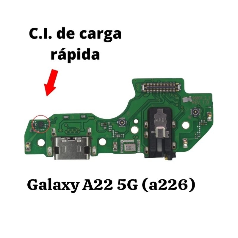 Placa Flex Flat Conector Carga Microfone Compatível Galaxy A22 5g (a226 ...