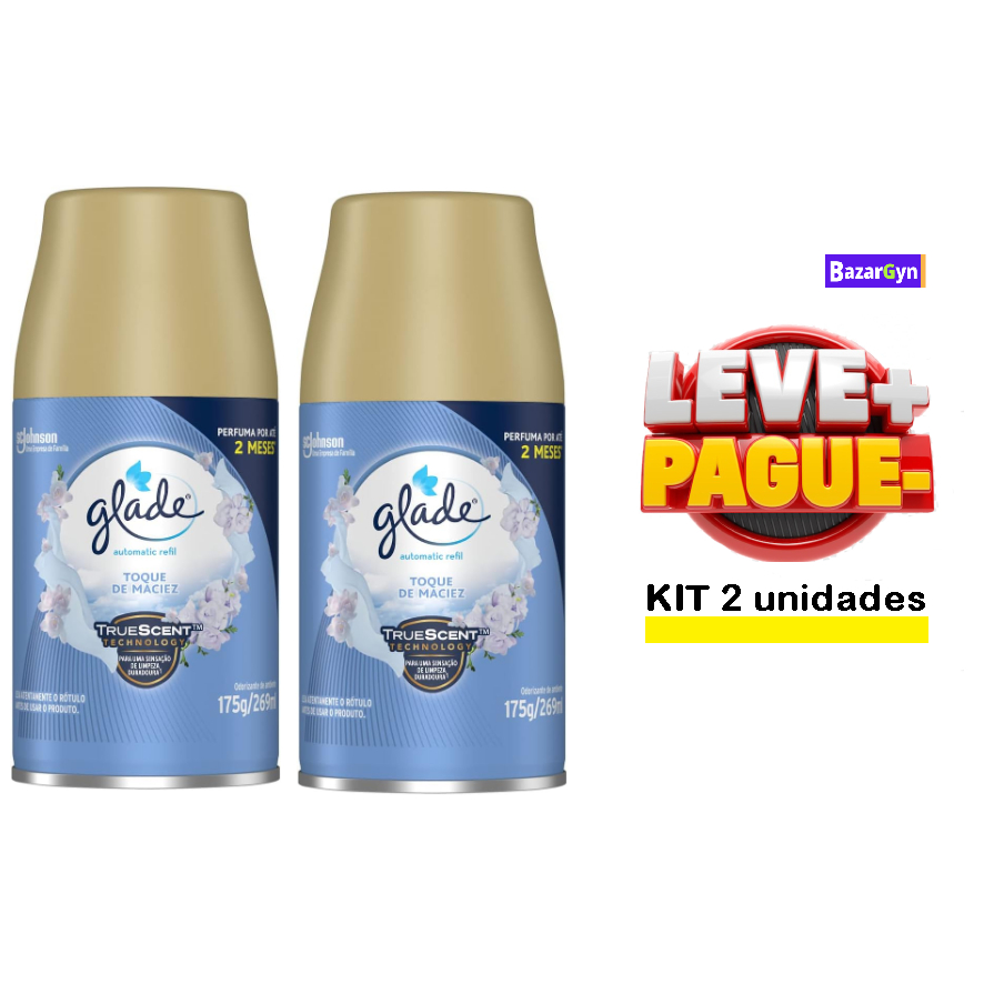 KIT 2 Glade REFIL Desodorizador de Ambiente Spray Toque de Maciez 269ml ...