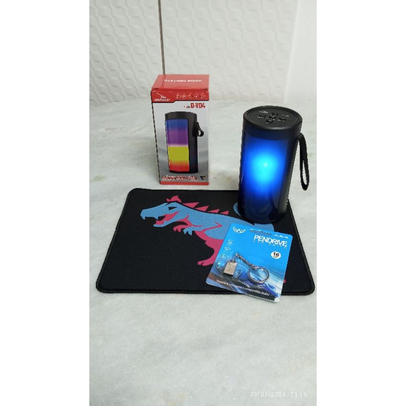 Rádio Portátil Bluetooth Fm /Pen Drive/ Mouse Pad ou Base Mouse ou ...