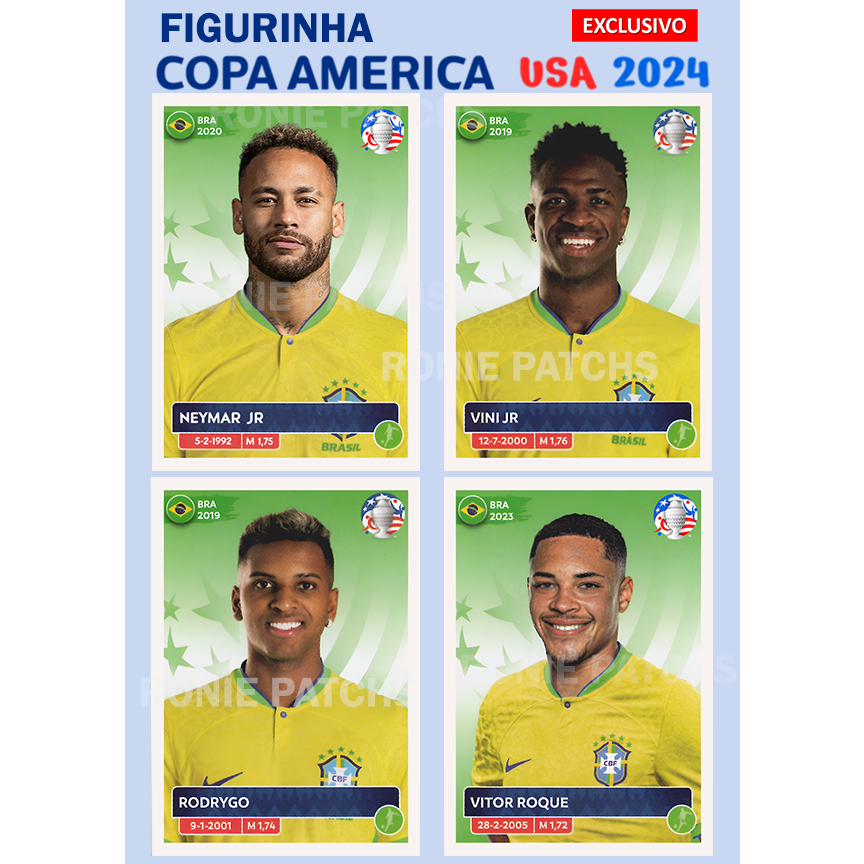 PACK C/ 4 FIGURINHAS CRAQUES BRASIL - COPA AMÉRICA 2024 | Shopee Brasil