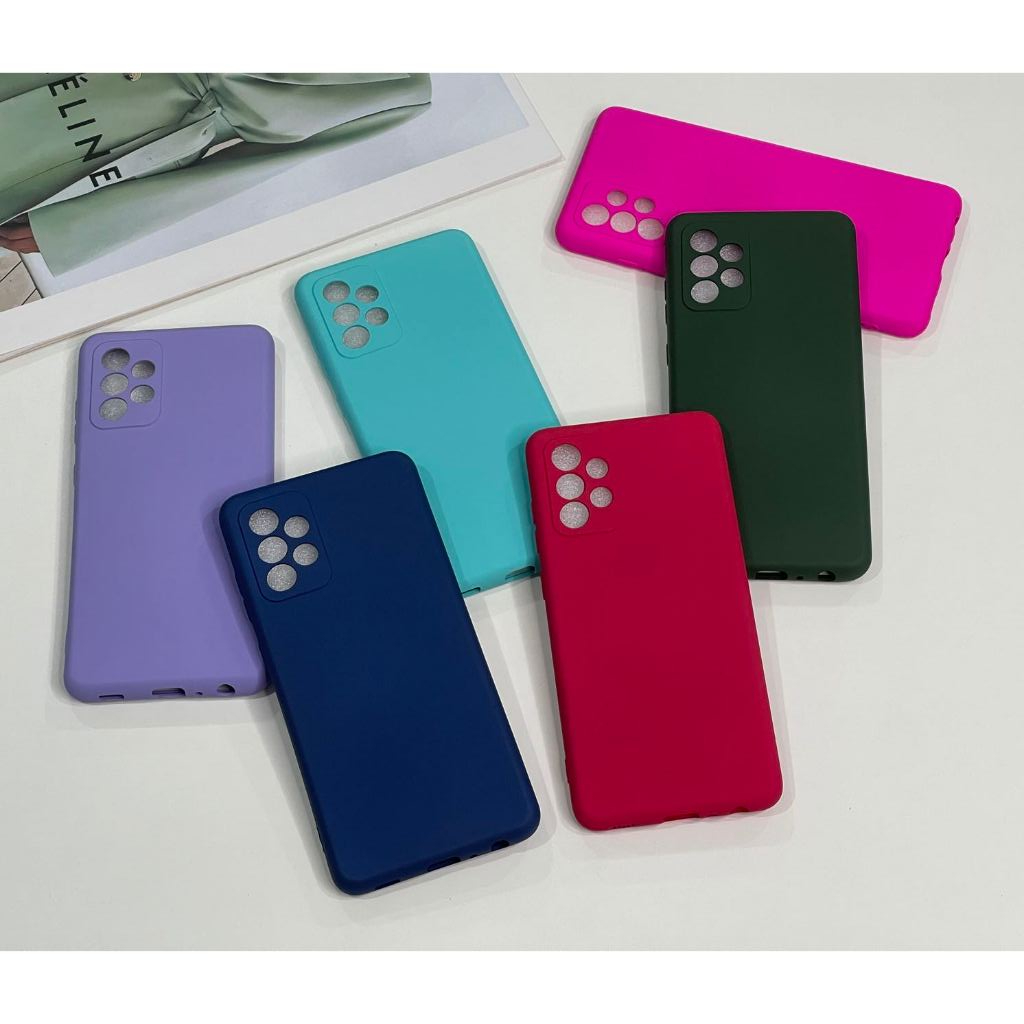 Kit Protetora Capa de Celular Samsung A72 + Película 3D Silicone Aveludado Capinha Case | Shopee ...