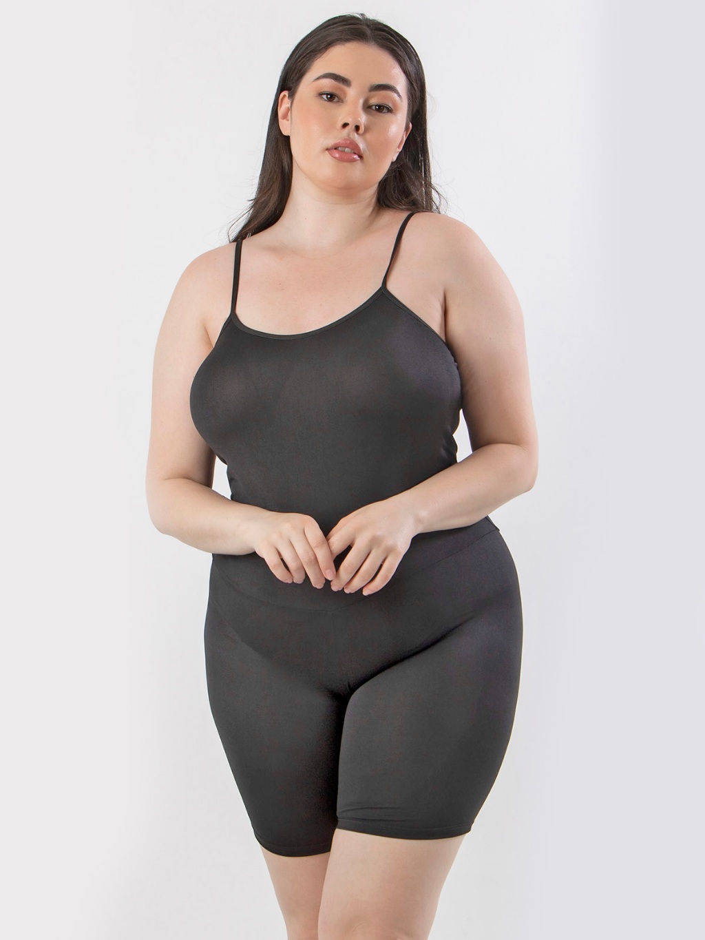 Macaquinho Segunda Pele Linha Noite Plus Size Anagua Preto | Shopee Brasil
