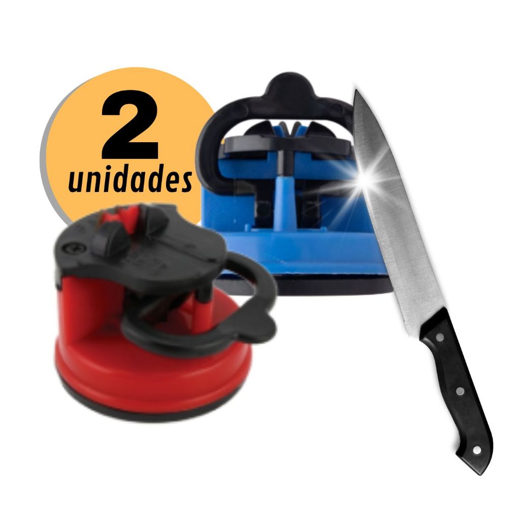 Kit 2 Un. Amolador Afiador De Facas Afiar Tesouras Lâminas | Shopee Brasil