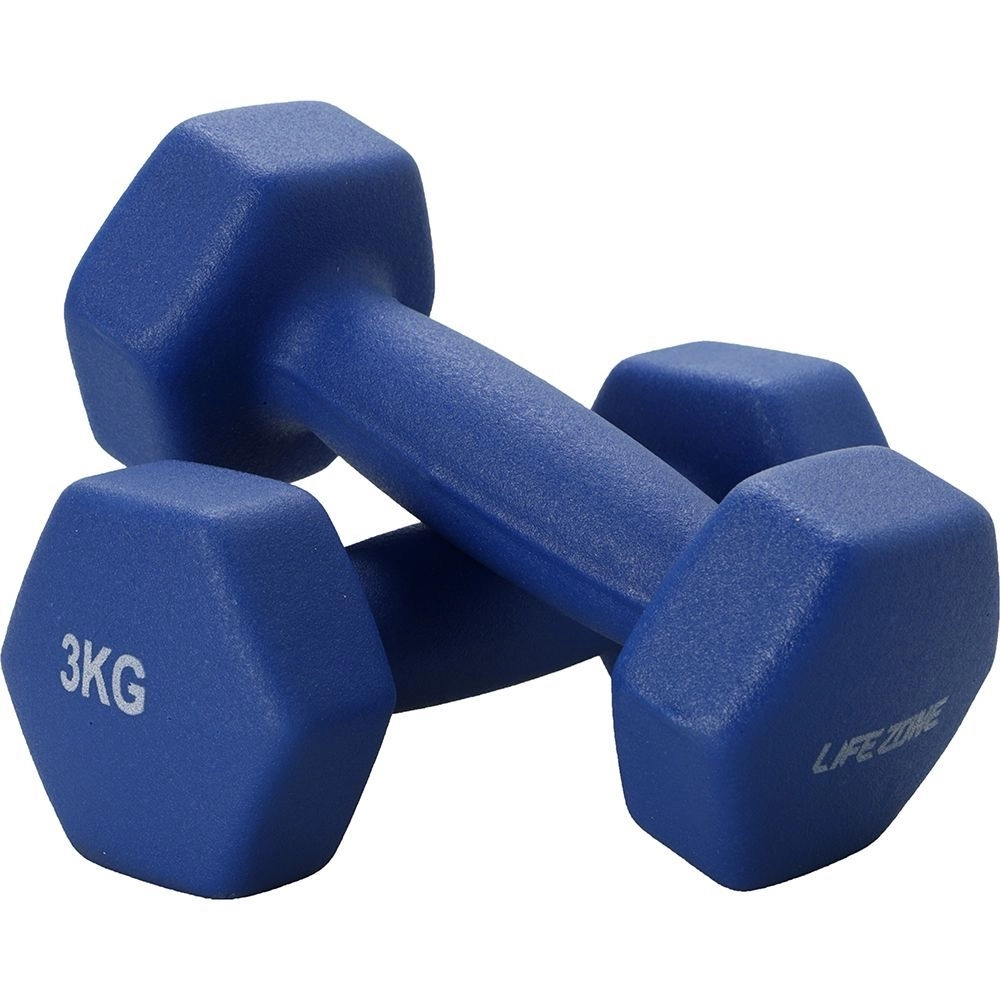 Par De Halteres 3 Kg Emborrachado Sextavado Academia Halter Life Zone ...