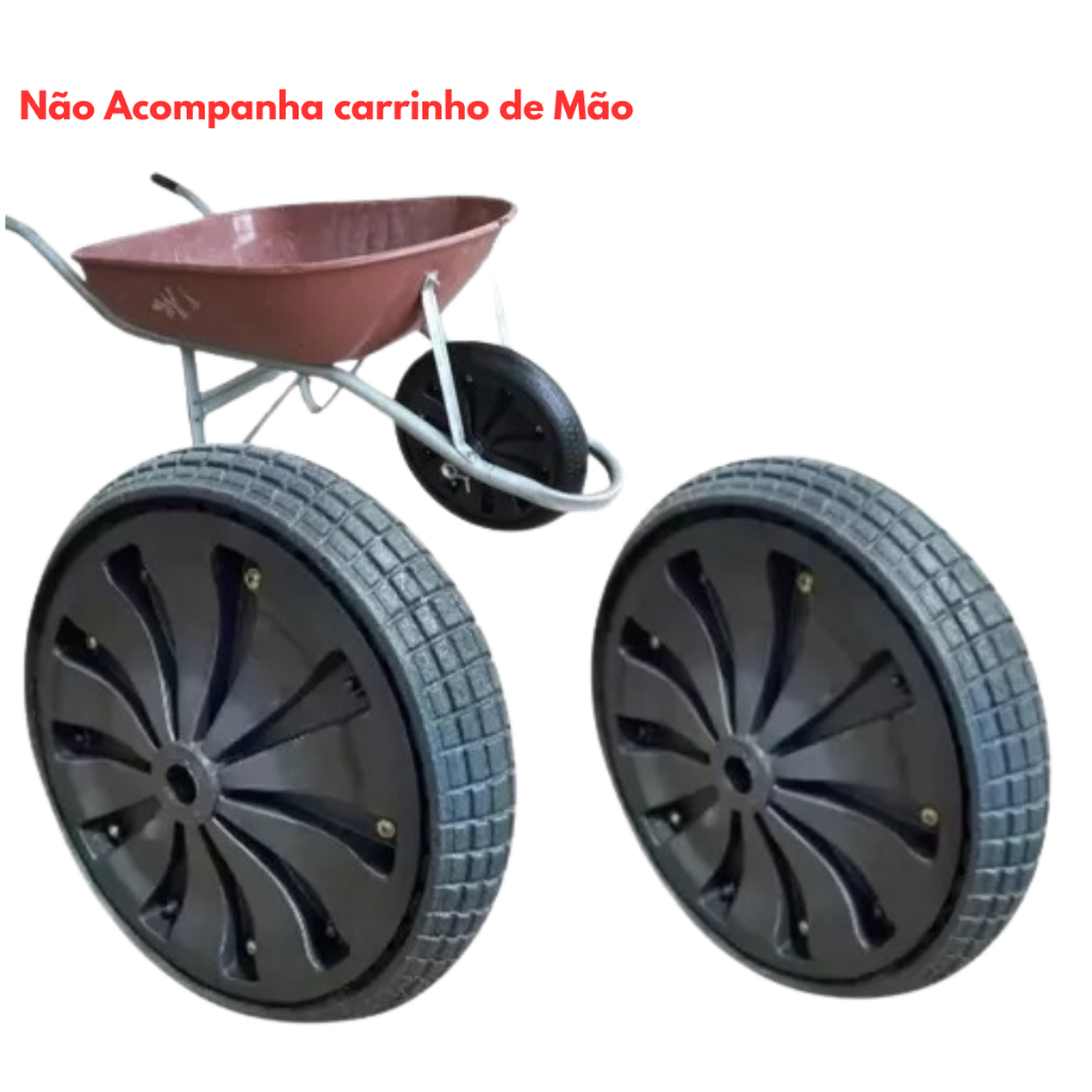 Pneu Roda Maciça P/ Carrinho Mão Furo Central 3/4 Não Fura | Shopee Brasil