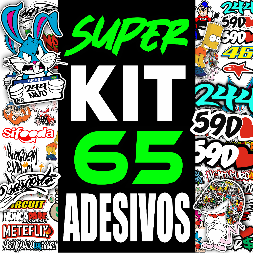 Cartela 65 Adesivos Coelho 244 Grau Osascorte 59D Bike Moto | Shopee Brasil