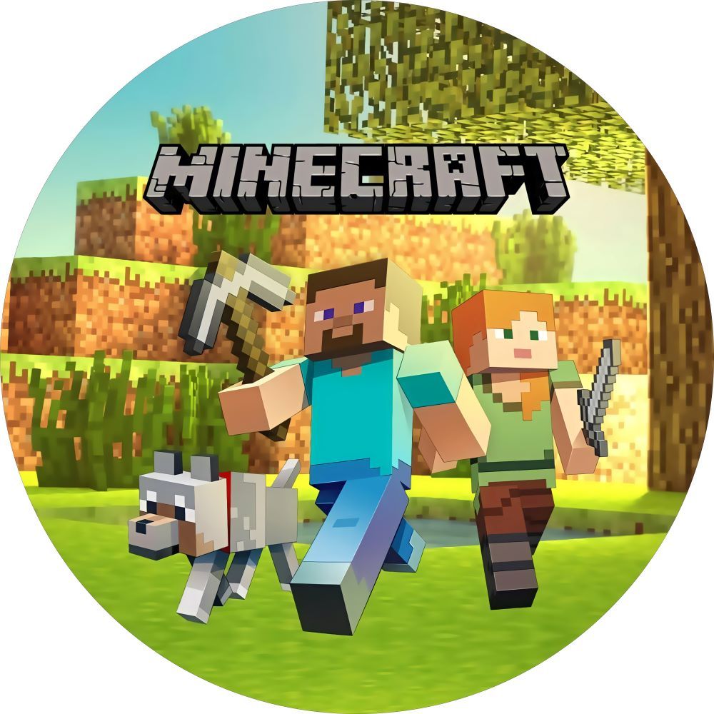 PAINEL DE FESTA MINECRAFT REDONDO NA MEDIDA DE 1,50M DE DIAMETRO EM ...