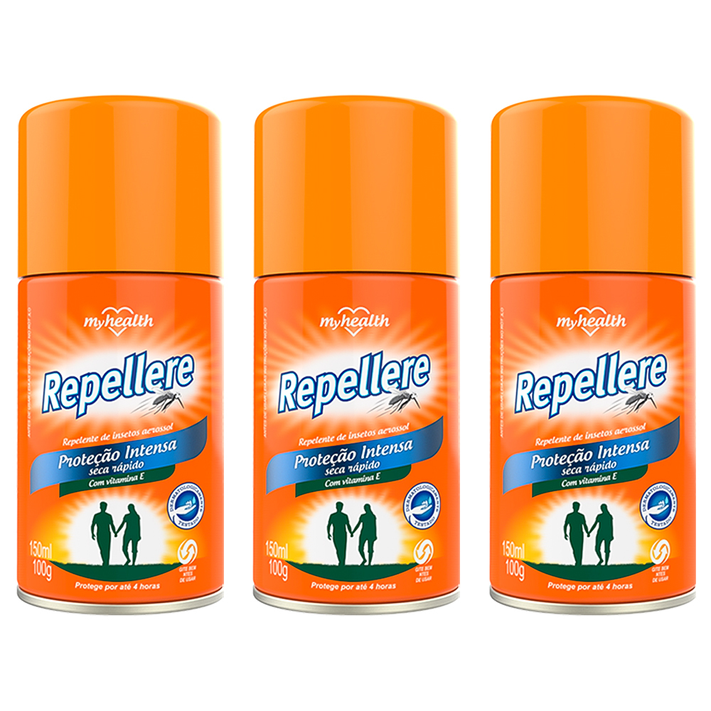 Kit 3x Repelente de Insetos Aerossol Repellere Contra Mosquitos da ...