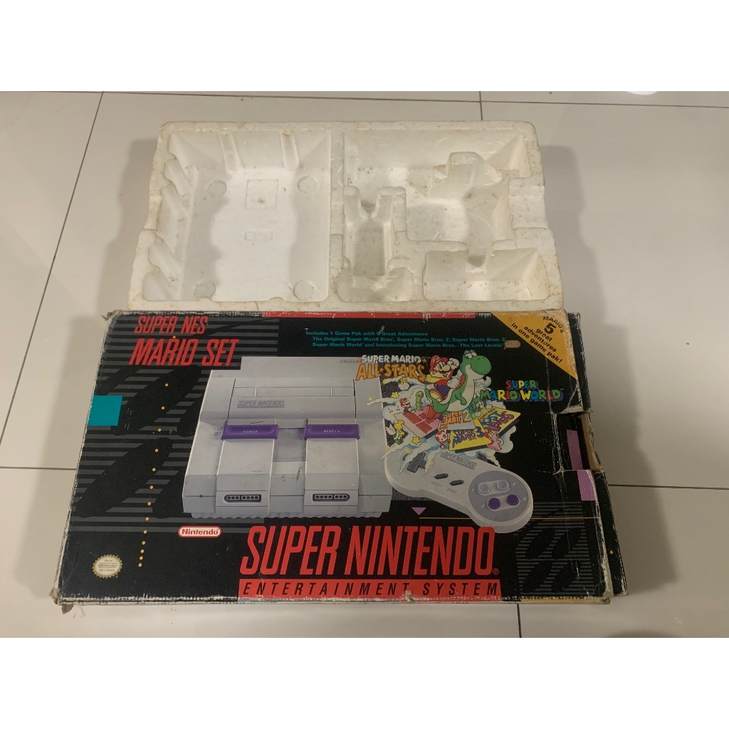 Caixa Original Console SNES Mario Set Com Berço | Shopee Brasil