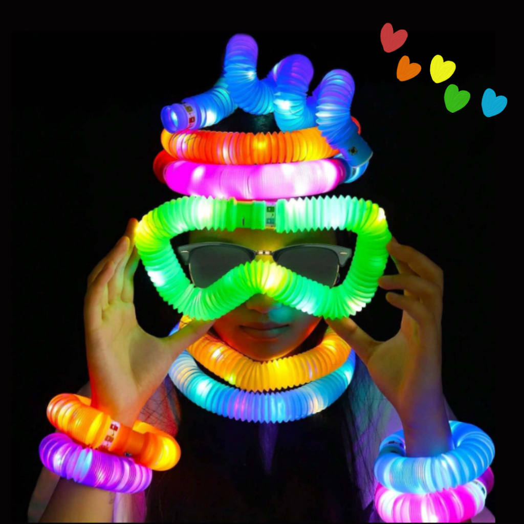 Pop tube LED Grande com Luz 19 cm Kit c/ 3/6 ou 12 unds Fidget Toys ...