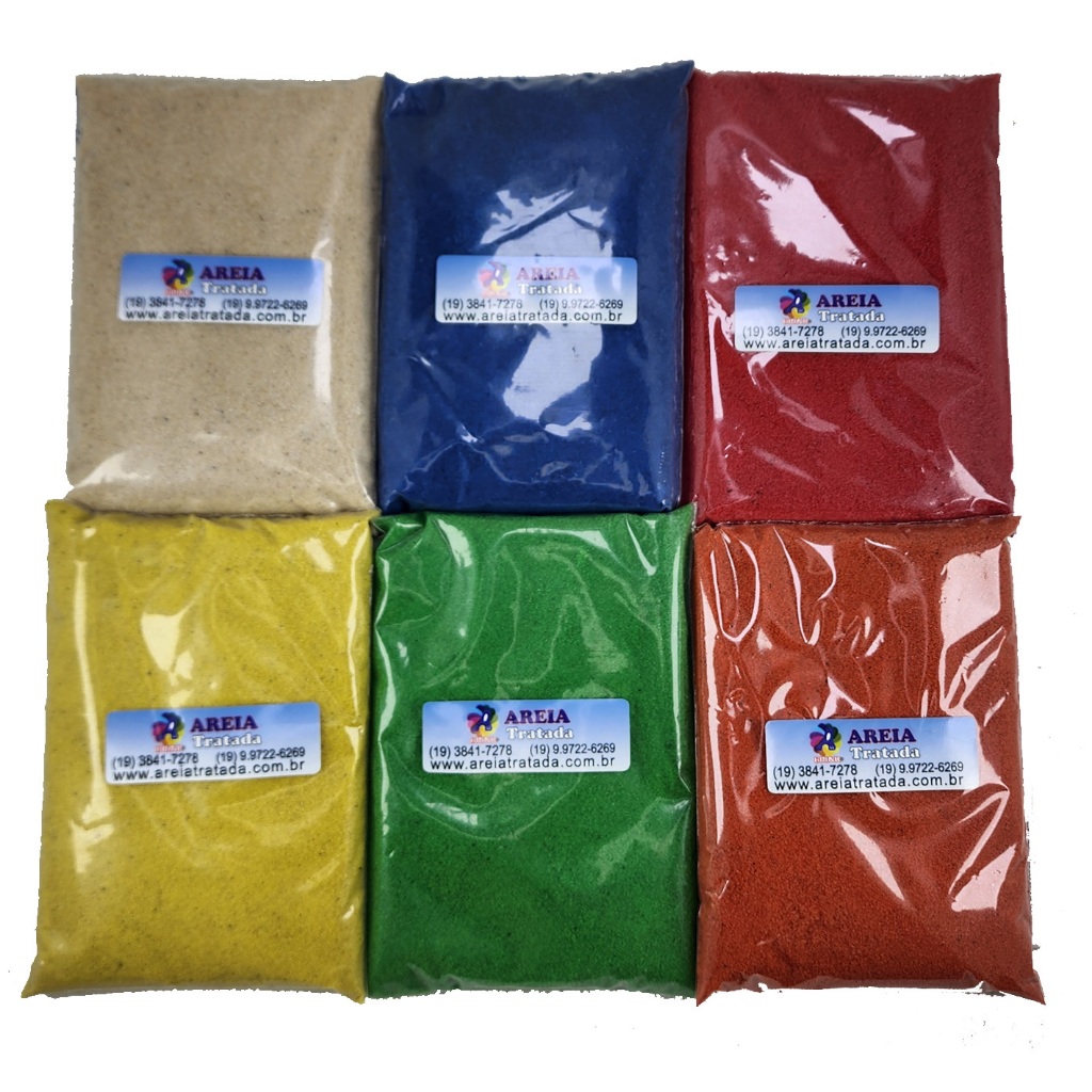 Areia Tratada Colorida 8 pacotes de 100g | Shopee Brasil
