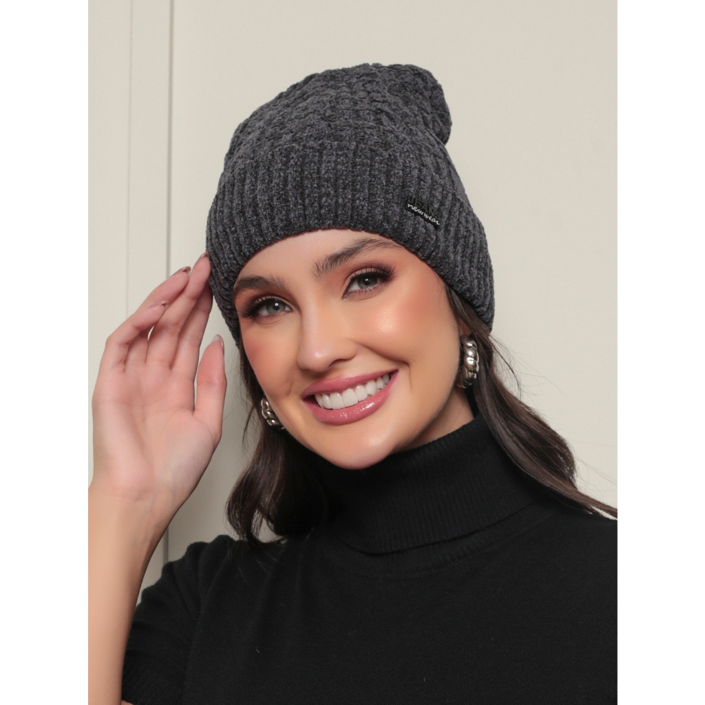 Touca Feminina de inverno Gorro Estilosa Toca de frio Tendencia 2024 ...