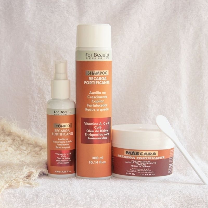 Kit de Crescimento Capilar Recarga Fortificante For Beauty | Shopee Brasil
