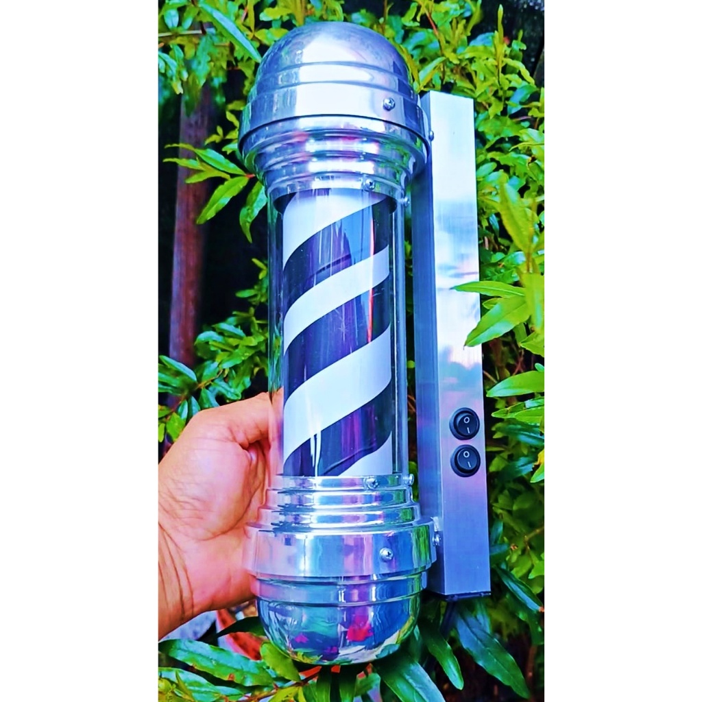 BARBER POLE GIRATÓRIO TAMANHO MINI 30CM. | Shopee Brasil