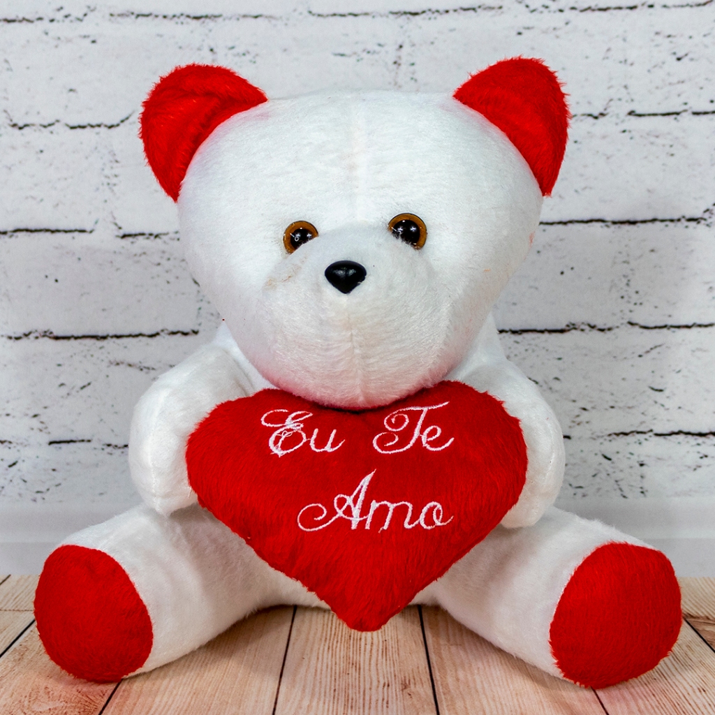 Ursinho pelúcia apaixonado 25 cm com coração Eu te amo | Shopee Brasil
