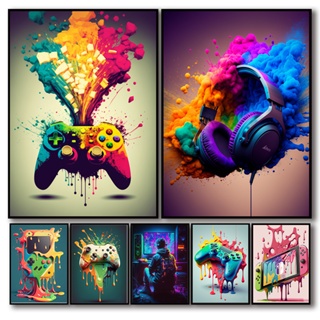 Quadros Decorativos Gamer Jogos Vídeo Game Gamer Nerd Fliperama Fone ...