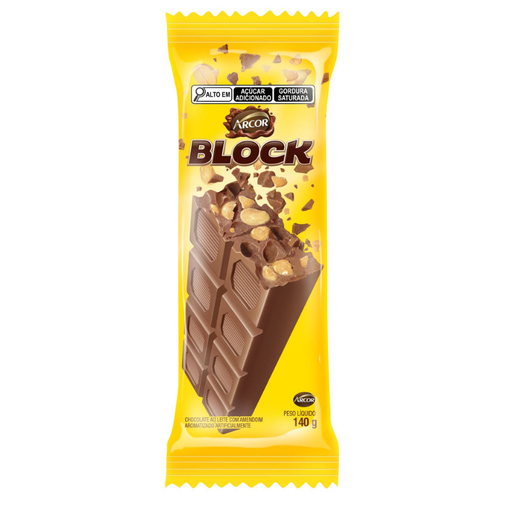 Chocolate Tablet Block 140g - Arcor - Com Amendoim - Cofler - Arcor ...