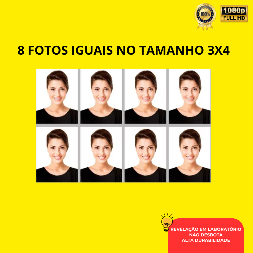 Fotos 3X4 8 UNIDADES IGUAIS - FOTOS PARA DOCUMENTO Resolução Full HD ...