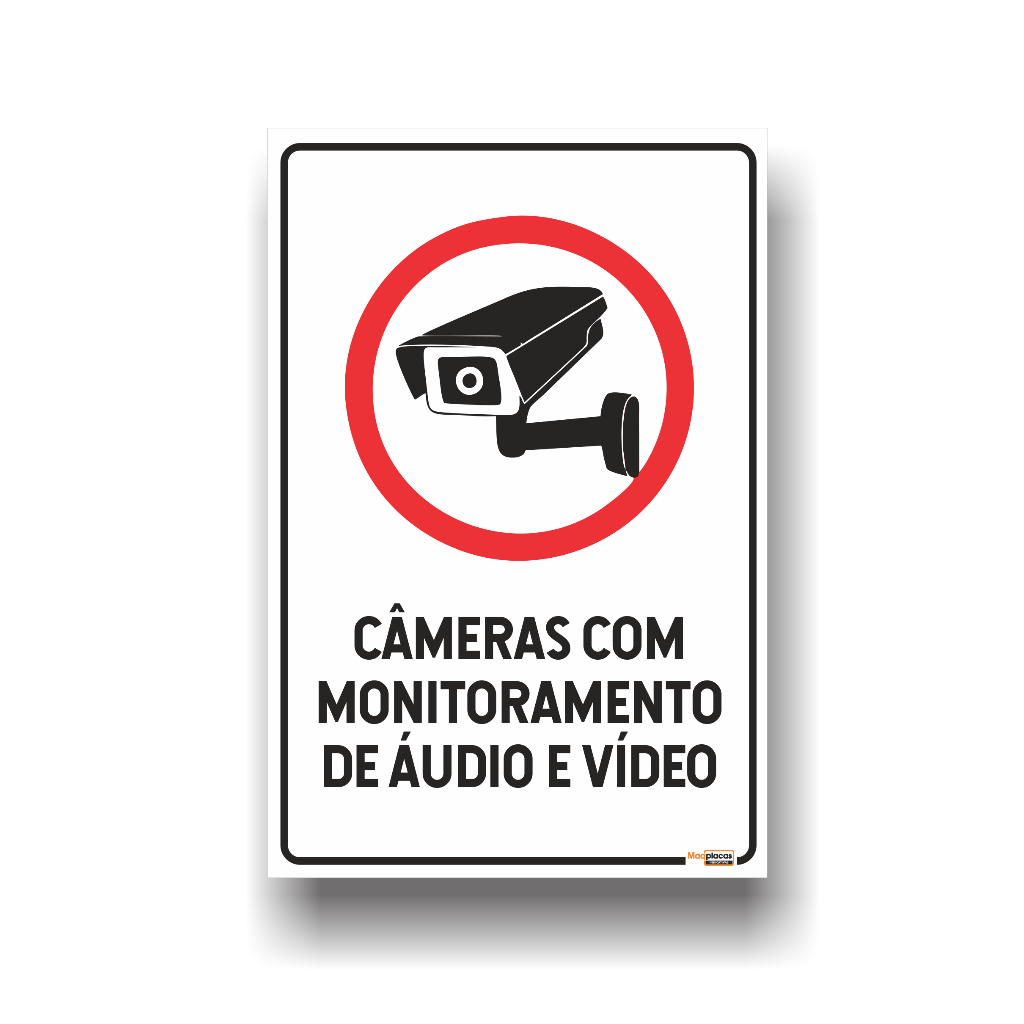 Placa Monitoramento camera com audio e video 20x30 | Shopee Brasil