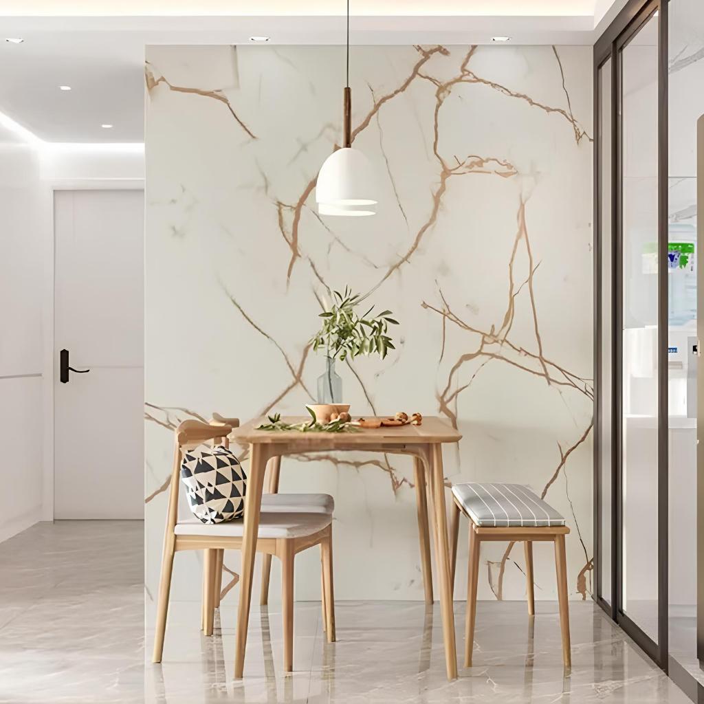 Adesivo Vinil Resistente Lavável Mármore Decorativo Crema Marfil Brilho ...