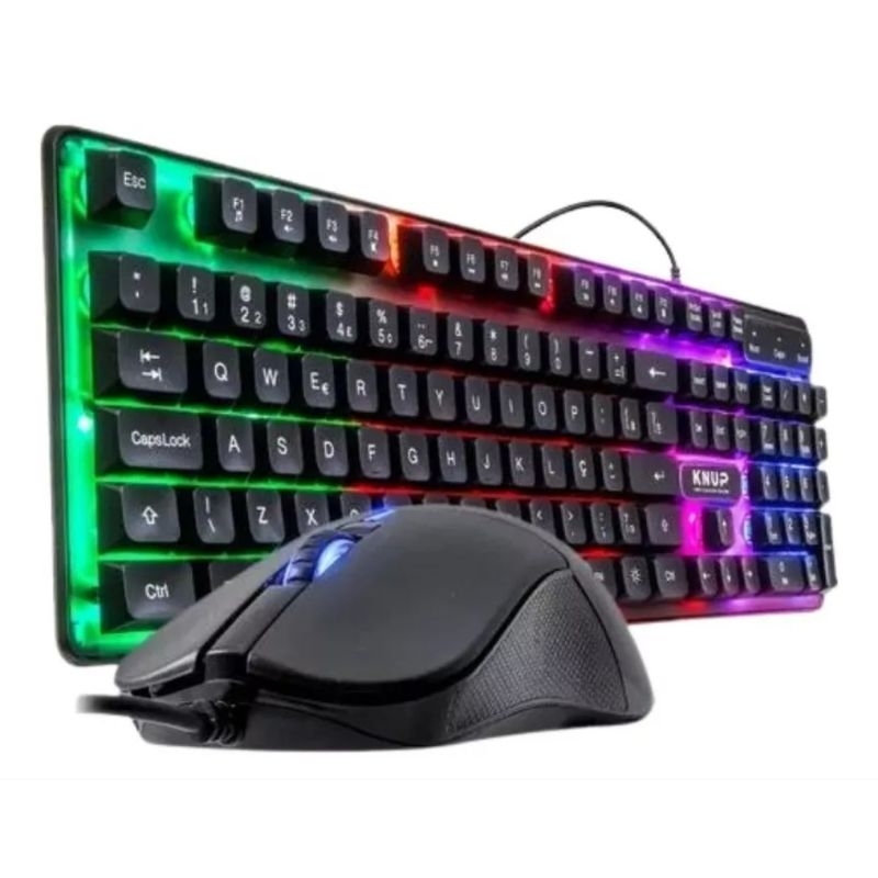 TECLADO GAMER KNUP LED RGB ABNT | Shopee Brasil