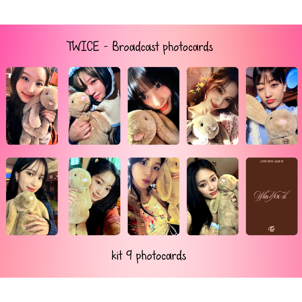TWICE Kit fanmade - photocards Broadcast With you-th - com ou sem verso - Nayeon - Jeongyeon ...