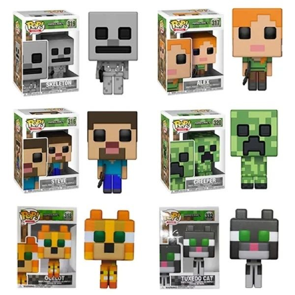 Action Figure Minecraft Funko Pop PVC 10cm Creeper Skeleton Alex Steve ...