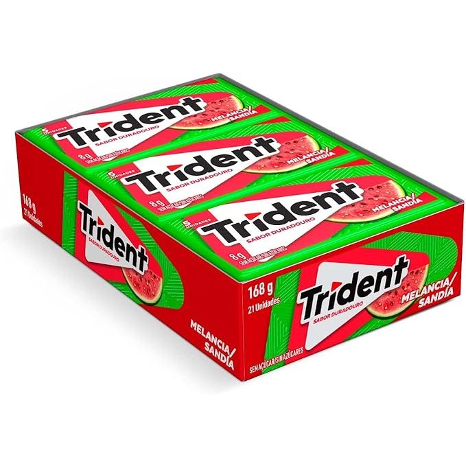 Caixa Trident Sabor Melancia Original Mondelez 21 Unid De 8 Grs ...