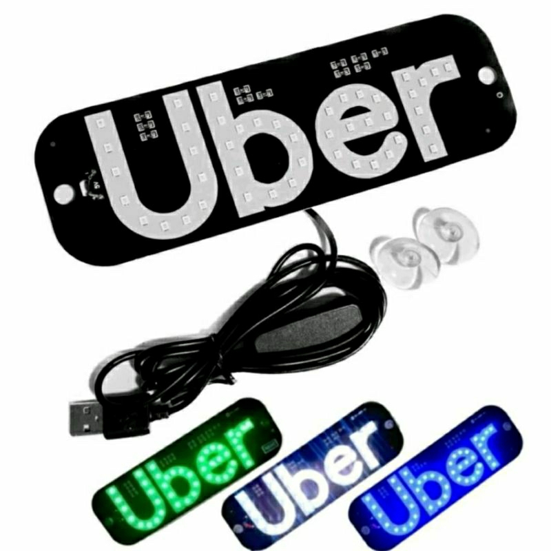 Placa LED U-ber Painel Letreiro Luminoso com USB Parabrisa | Shopee Brasil