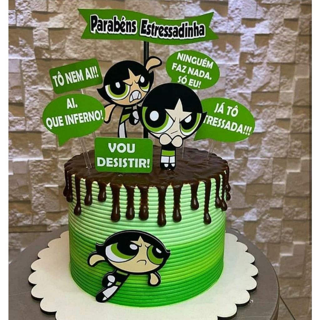 Topo De Bolo Docinho Meninas Super Poderosas topper festa aniversário ...