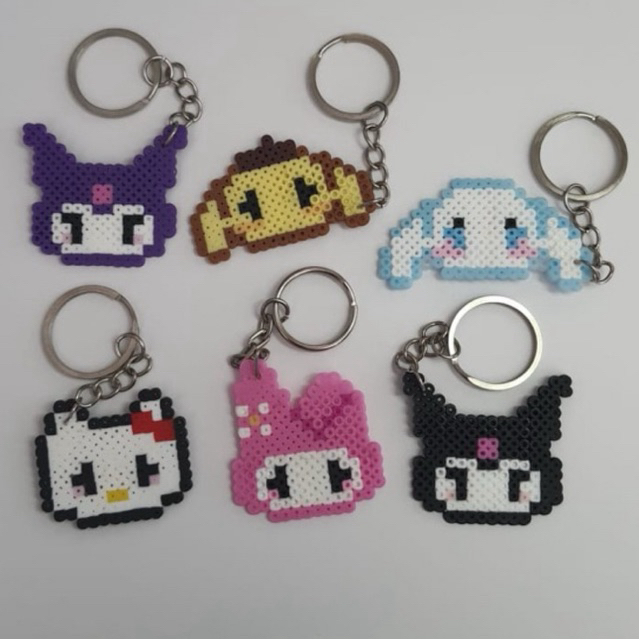 Chaveiros turma da Hello Kitty resistente Hama Perler Beads kuromi ...