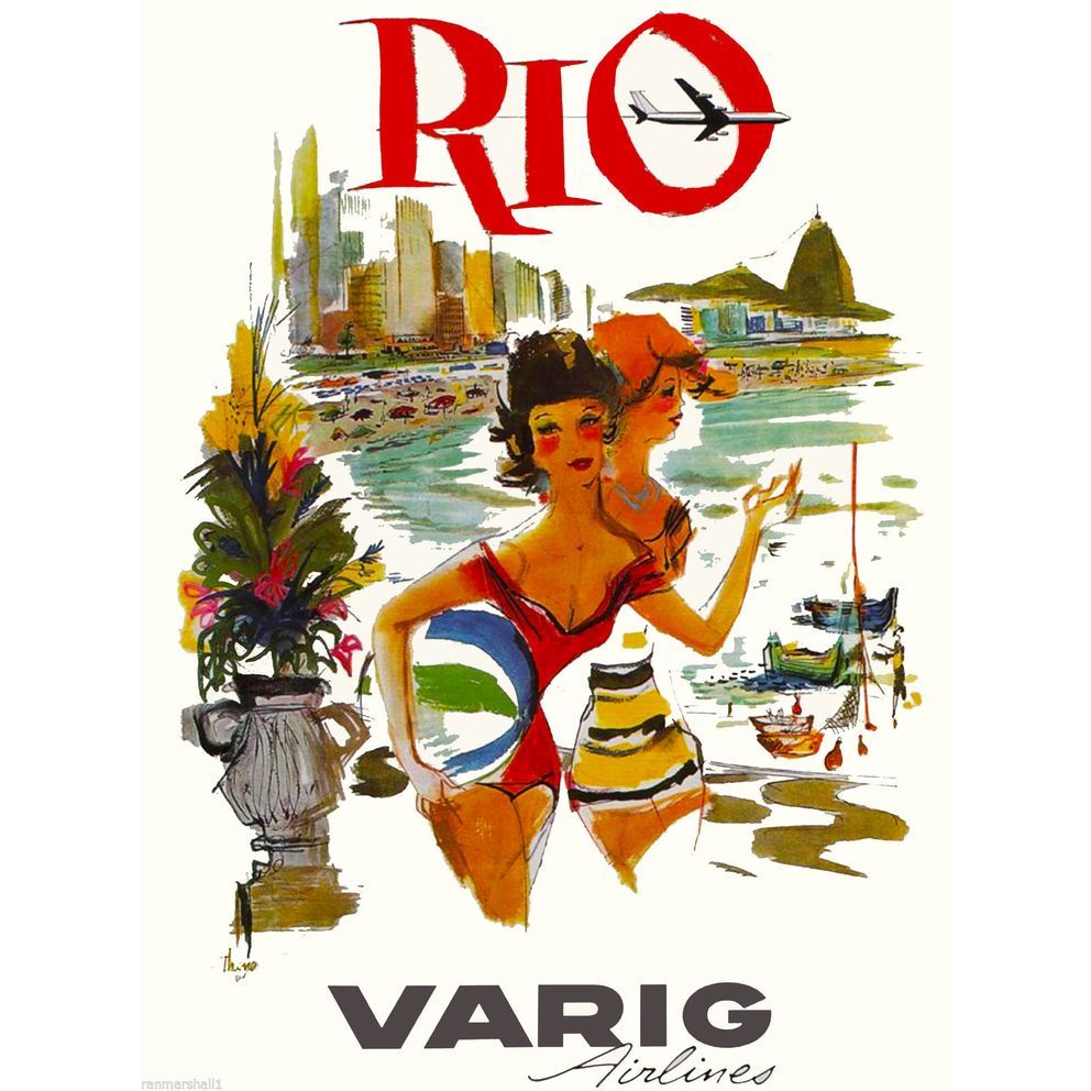 Poster Retrô - Rio De Janeiro - Varig - Art Decora - 33 Cm X 48 Cm ...