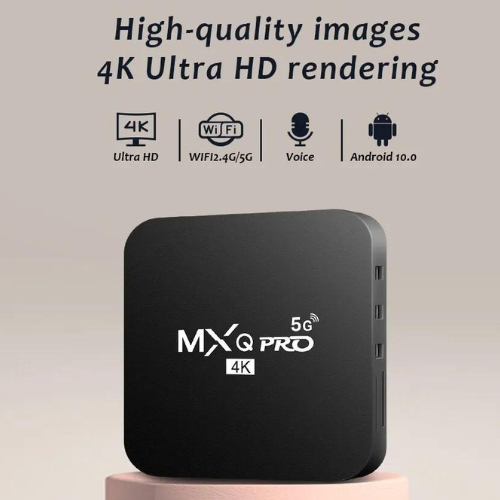 Smart TV Box com Dual WiFi,Android 10.0, 4K HD, MXQ-PRO, 2,4, 5G DL 1GB Ram 8G Rom - Faz a Boa!