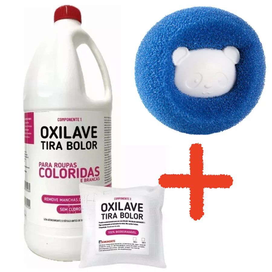 Alvejante sem cloro Oxilave tira Bolor 2 litros Quiminorte + Removedor ...