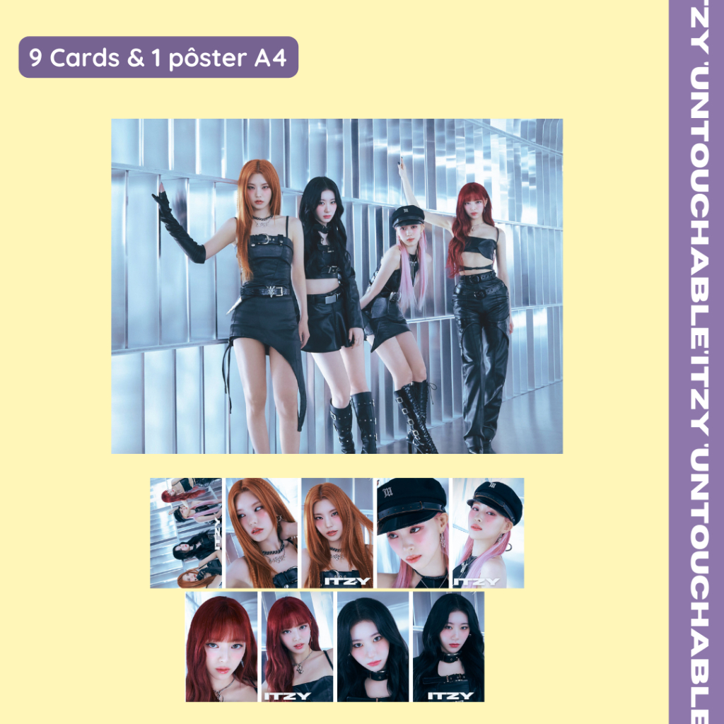 Kit ITZY 'UNTOUCHABLE' 9 cards & 1 pôster a4 | Shopee Brasil
