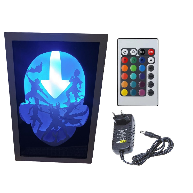 Quadro Light Box Avatar Airbender Com Iluminação Rgb 16 Tons de Cores 4 ...