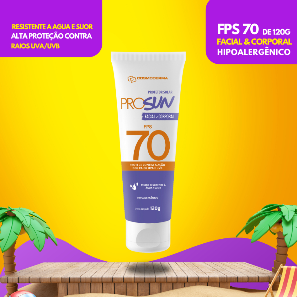 Protetor Solar Fps 70 120ml Facial e Corporal - Prosun | Shopee Brasil
