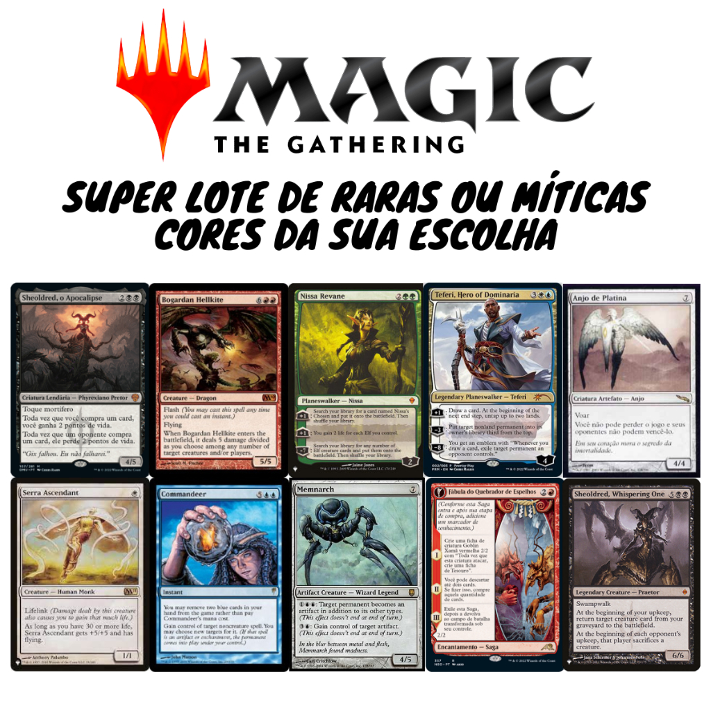 Magic The Gathering Lote Cartas Raras Ou Miticas Original. Escolha a ...