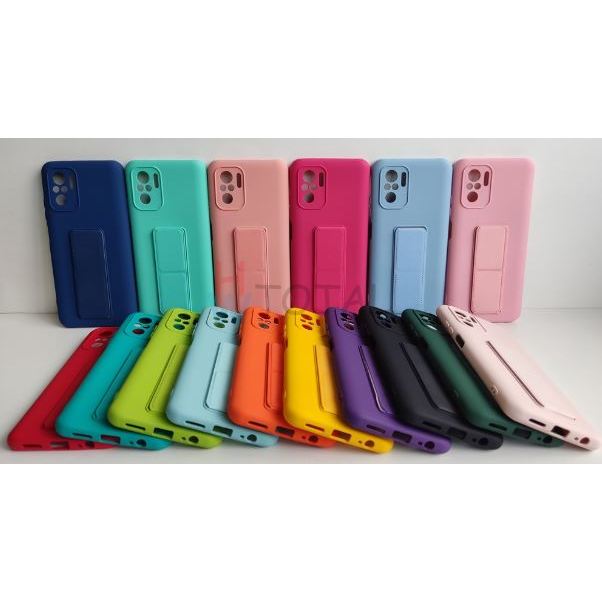 Capa Case Capinha Xiaomi Redmi Note 10 / 10s 6,43" Silicone Aveludada Pop Socket Suporte Mao ...