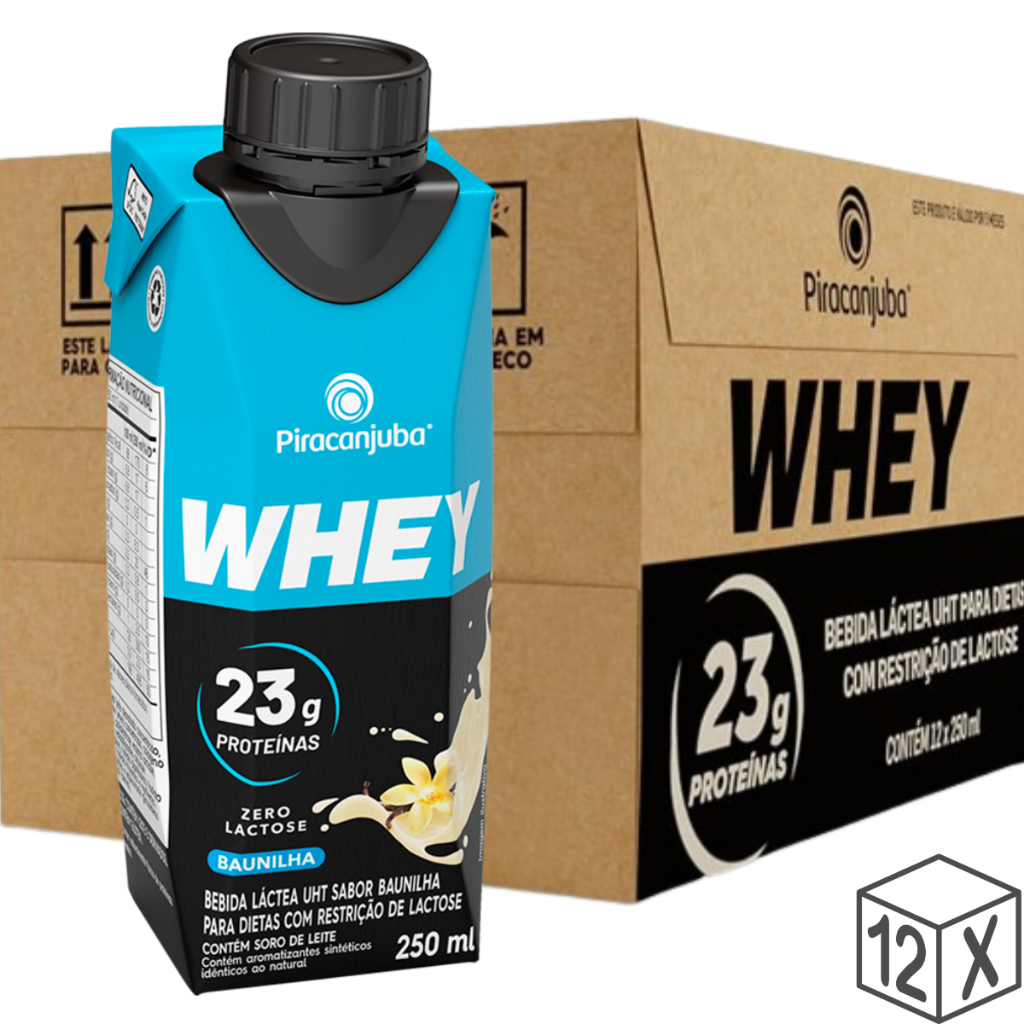 Pack 12 unidades Bebida Láctea Whey 23g de Proteína Piracanjuba Zero ...