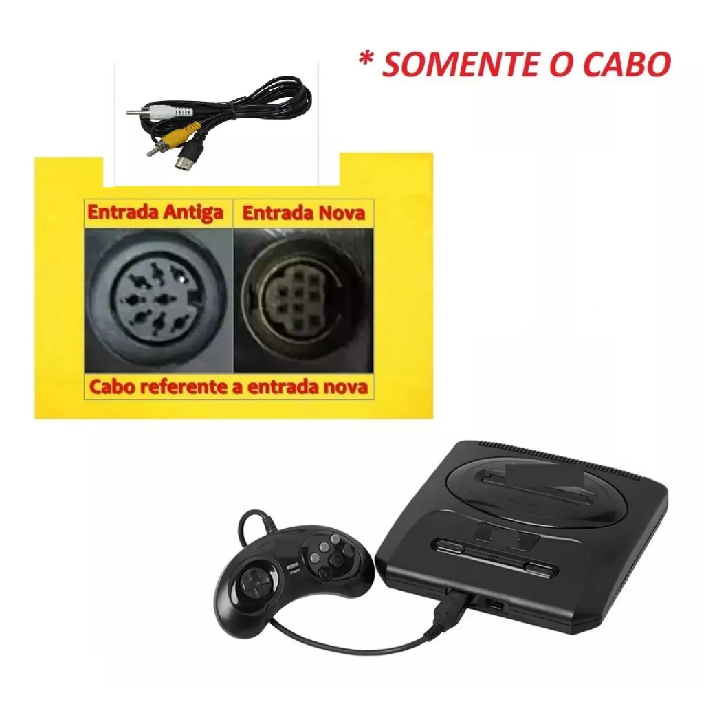 Cabo Audio E Video Av Mega Drive 3 - Ponta Fina | Shopee Brasil