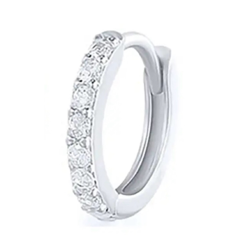 Argola clicker com Zirconia branca delicada orelha / segundo furo ...