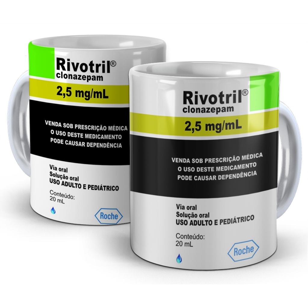 Caneca Alça Interior Branca - Remédio Rivotril Clonazep 20ML | Shopee ...