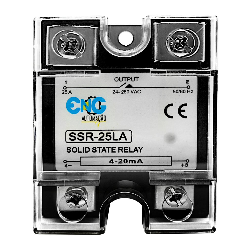 Relé De Estado Sólido Analógico Variável Input 4-20Ma Output 24-280Vac 25A Modelo Ssr-25La ...